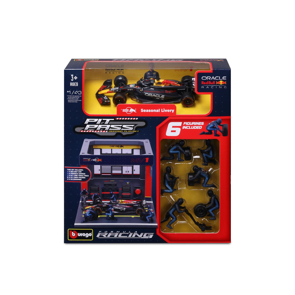 BBURAGO - Burago Red Bull Pit Pass 1:43 - Max Verstappen – Its Fun
